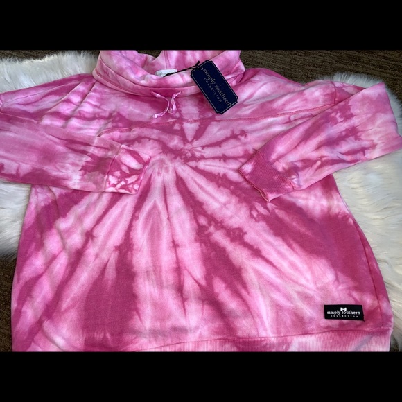 Simply Southern | Tops | Simply Southern Pink Tie Dye Pullover ...